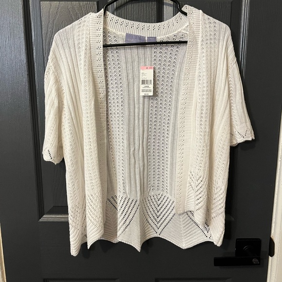 Laura Scott | Sweaters | Laura Scott White Knit Cardigan | Poshmark